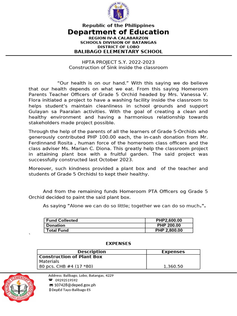 Hpta Project S.Y. 2023-2024 | PDF | Learning