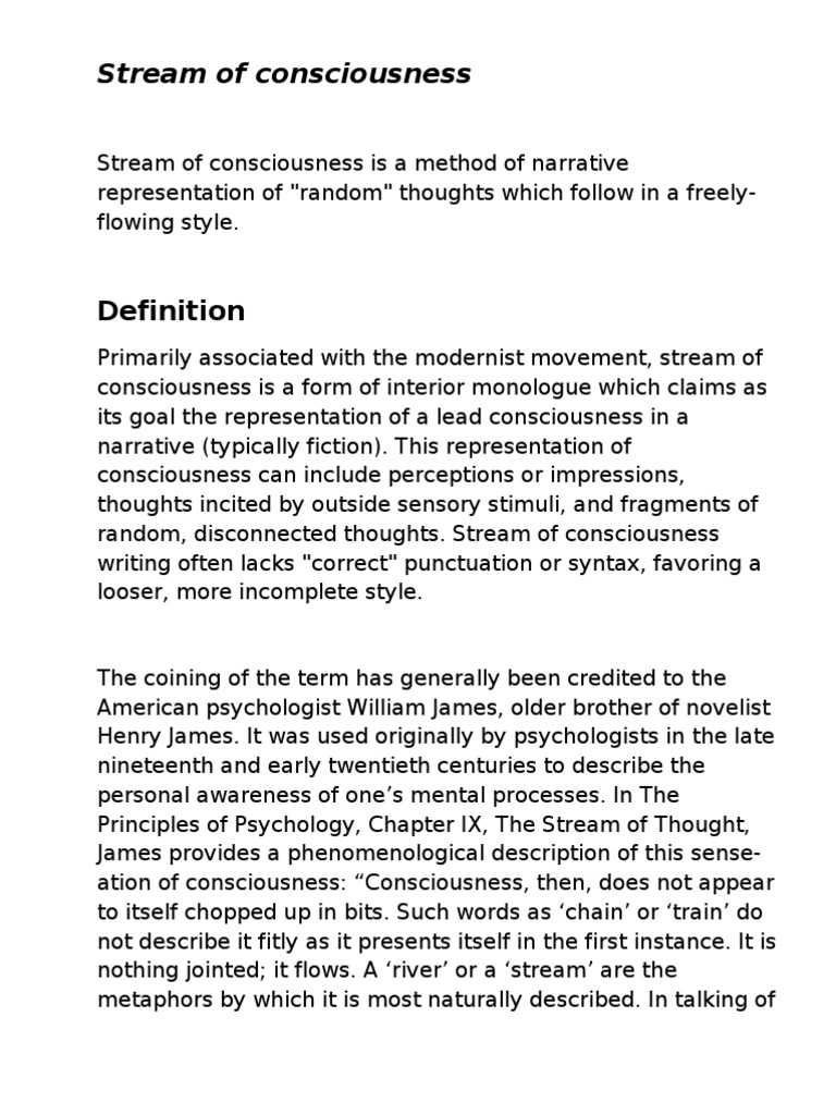 stream of | Consciousness | Narrative