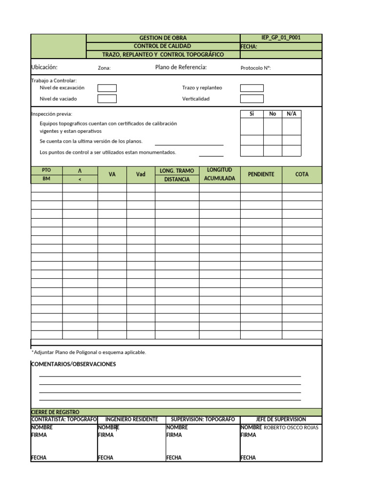 IEP P001.Trazo Replanteo y Control Topográfico | PDF