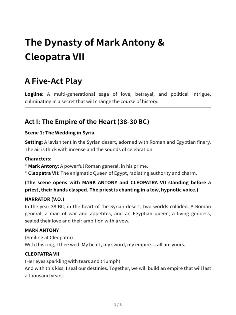 Mark Antony & Cleopatra: A Tragic Saga | PDF | Cleopatra | Mark Antony