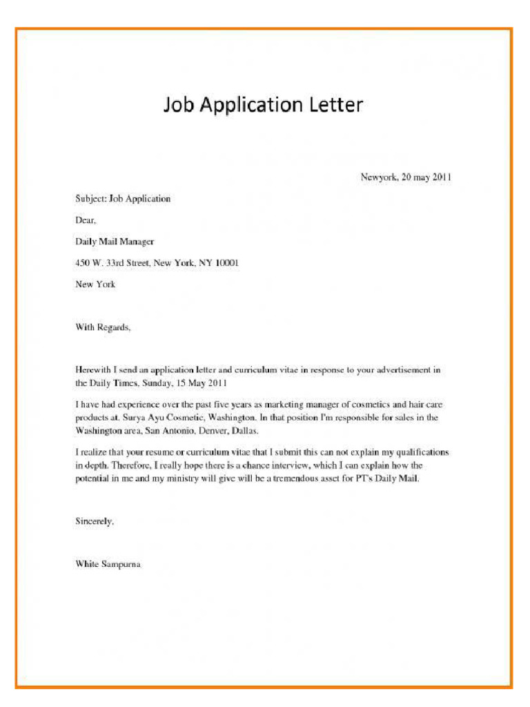 Application Letter | PDF