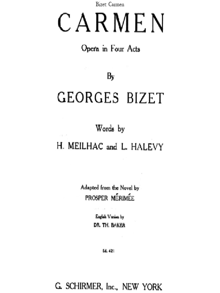 (Free Scores - Com) Bizet Georges Carmen Vocal Scores French English New York Schirmer 1895 ...