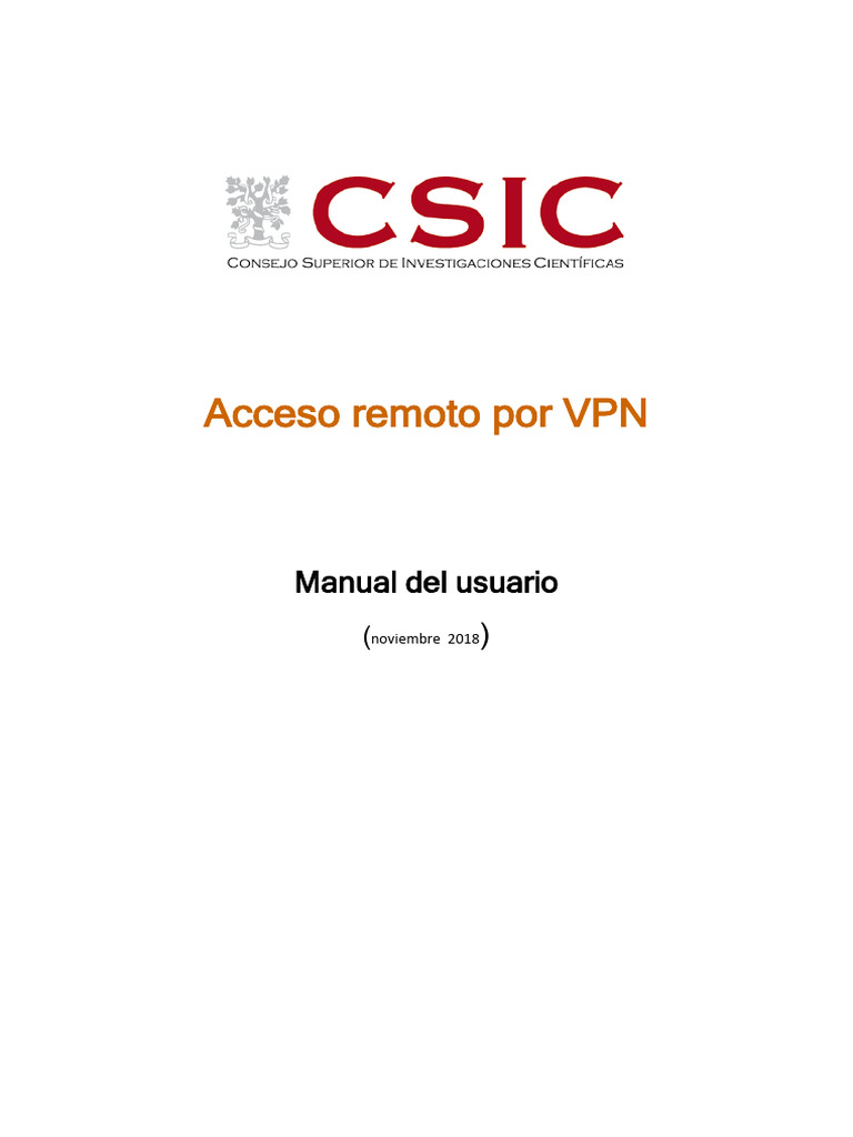 Guía de Acceso Remoto por VPN CSIC | PDF | Red privada virtual | Google ...