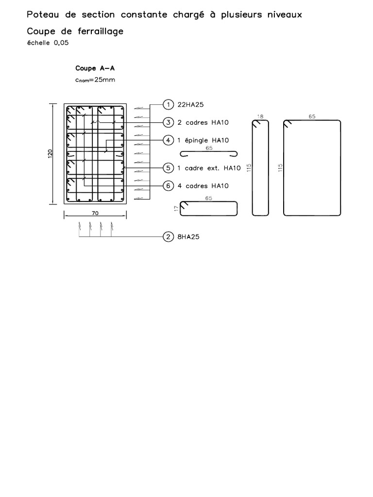 Figure 17.2 Plan Ferraillage Du Poteau | PDF