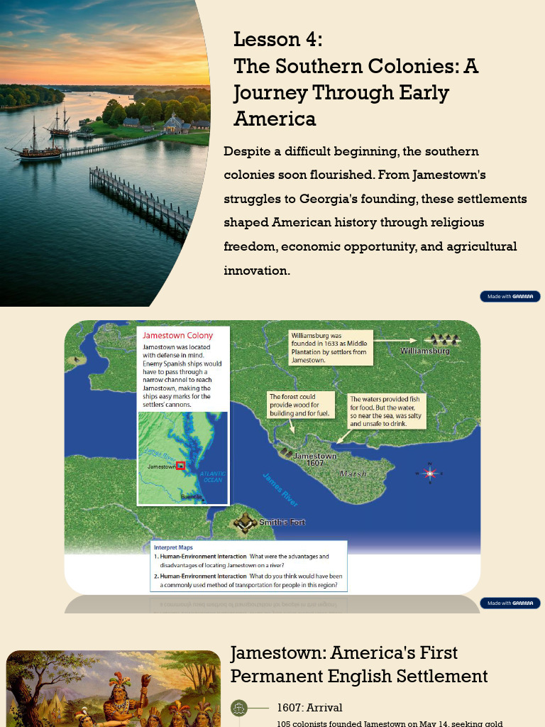Lesson 4 The Southern Colonies 2025 | PDF | European Colonization Of ...