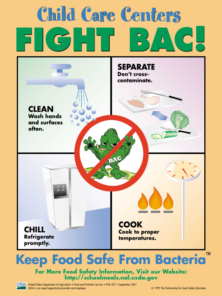 Food Safety BAC Poster Childcare | PDF | Food Safety | Cooking
