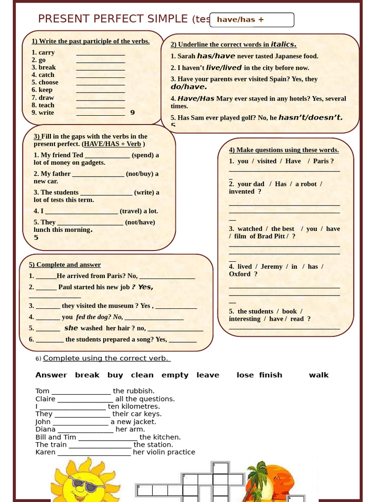Present Perfect Simple | PDF | Grammar | Linguistics