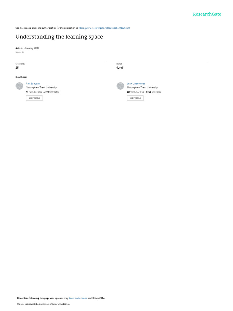 Understanding The Learning Space | PDF | Learning | Educational Technology