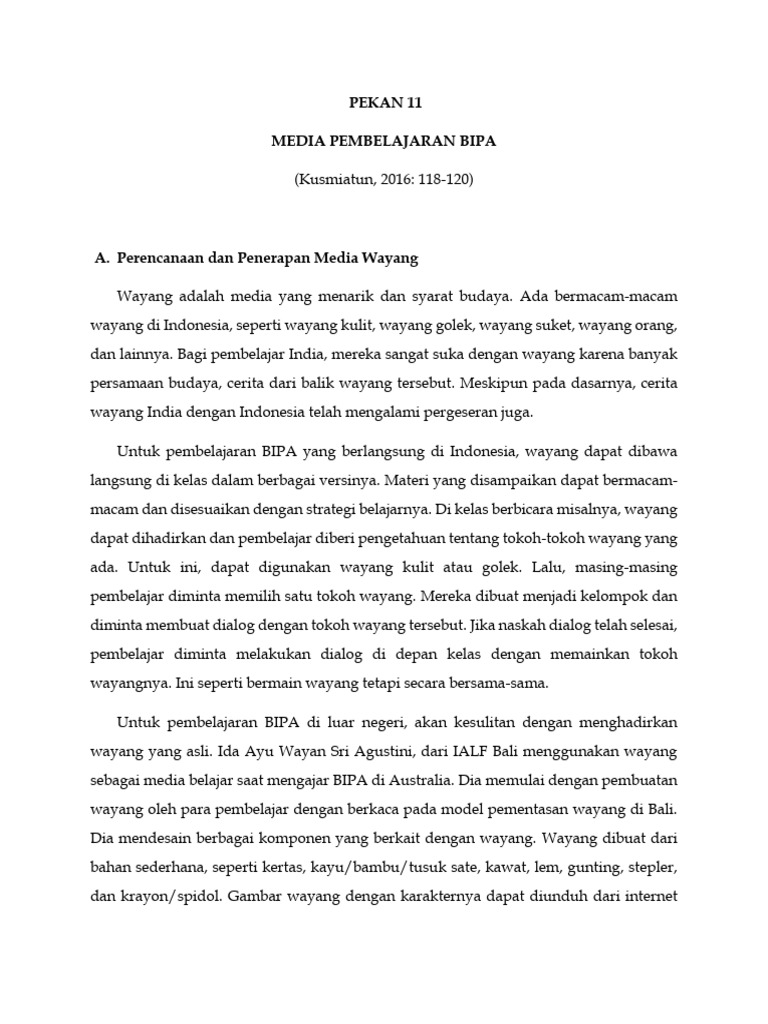 Media Pembelajaran BIPA - D | PDF