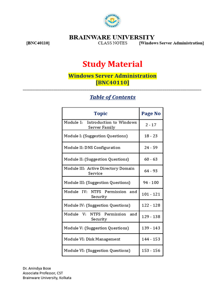 BNC40110 Windows Server Administration Sec-A | PDF | Domain Name System | Active Directory