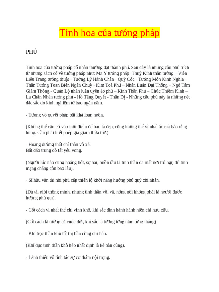 Tinh Hoa C A Tư NG Pháp | PDF