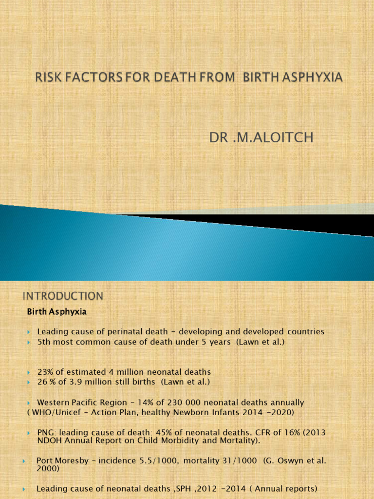 Birth Asphyxia: Incidence and Risk Factors | PDF | Infant Mortality ...
