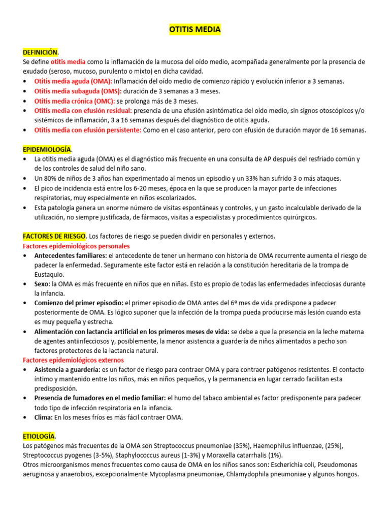 Guía Completa sobre Otitis Media | PDF | Especialidades Medicas ...
