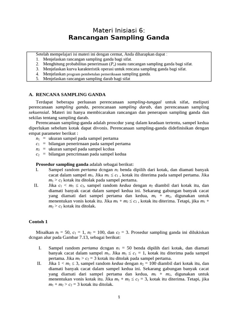 Rancangan Sampling Ganda untuk Sifat | PDF