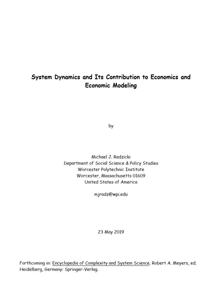 System Dynamics and Its Contribution To | PDF | System | Conceptual Model