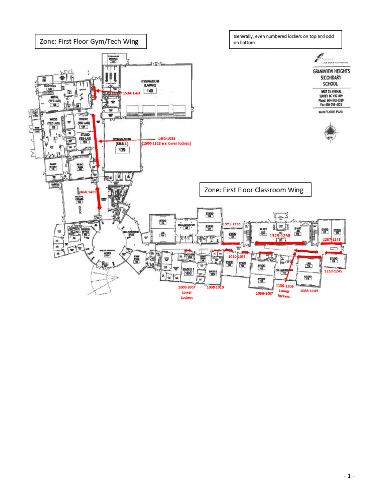 Locker Map by Floor and Zone | PDF