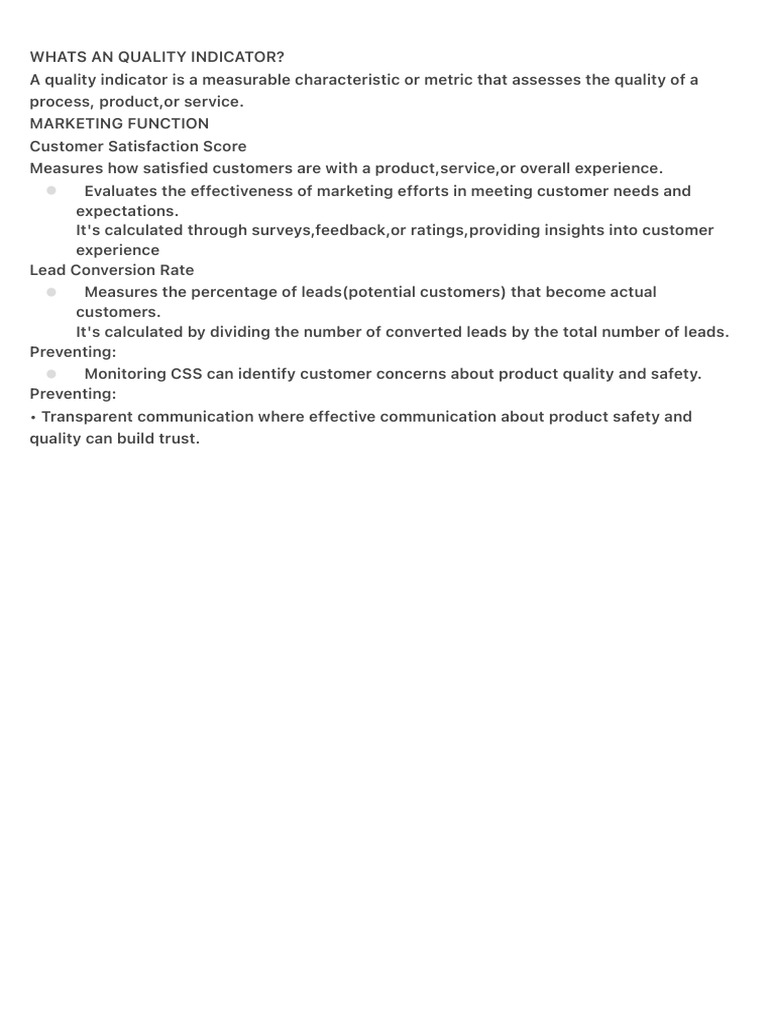 Whats An Quality Indicator? | PDF