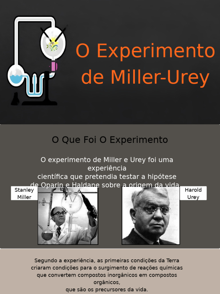 Experimento de Miller e Urey | PDF | Abiogênese | Vida