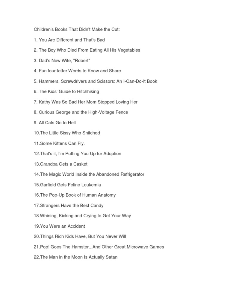 Funny Book Titles | PDF