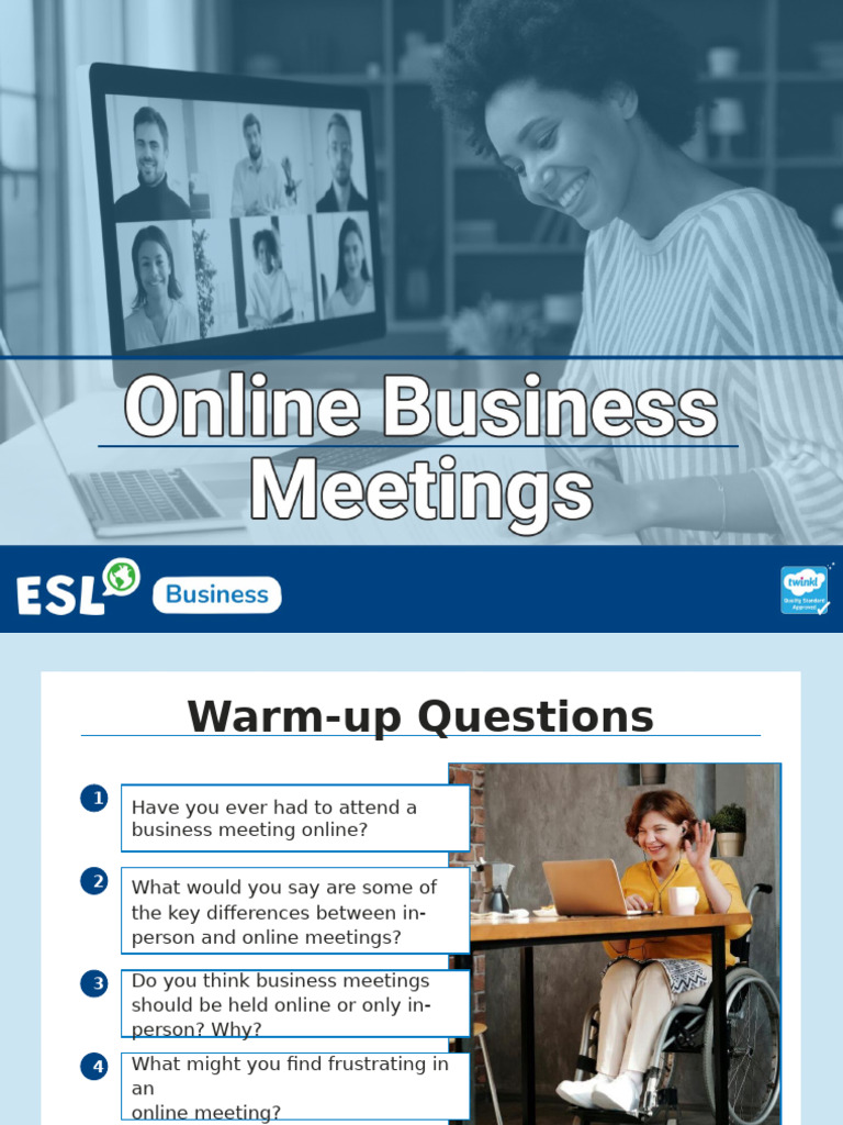 T 1727264277 Esl Business English Online Meetings Powerpoint Adults b2 ...