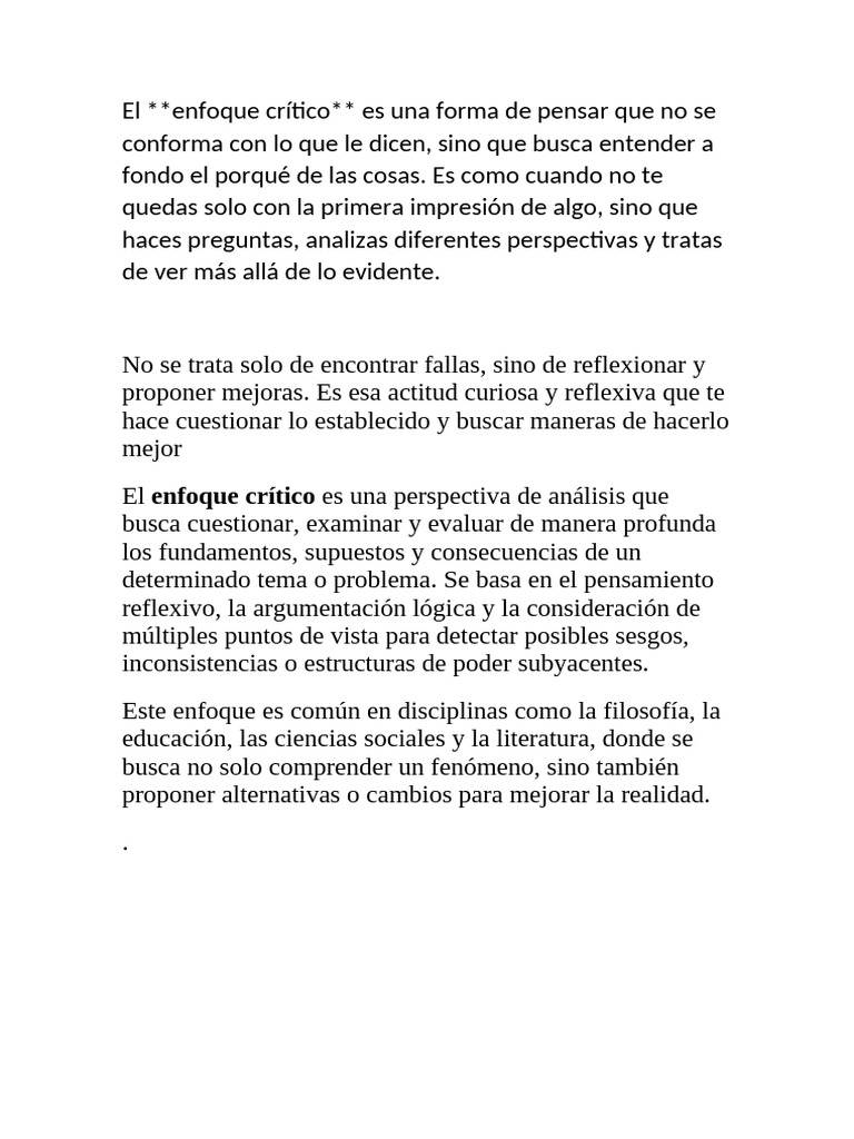 Enfoque Critico | PDF