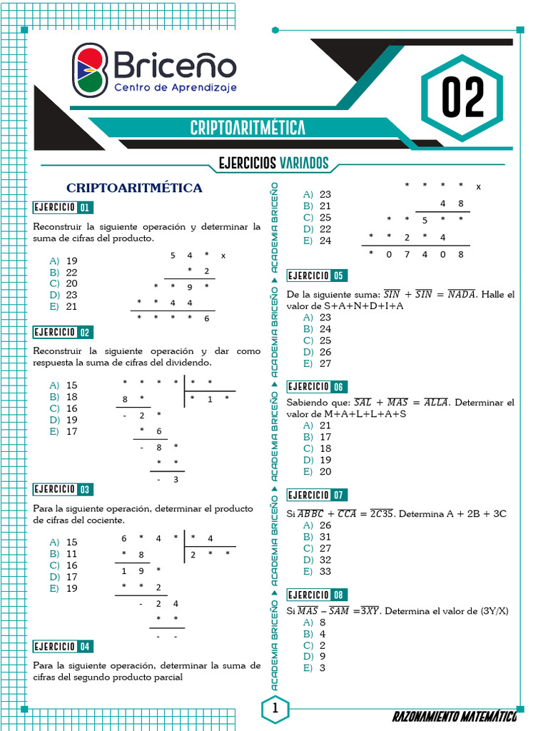 03 Semana2 Criptoaritmetica Extraordinario | PDF