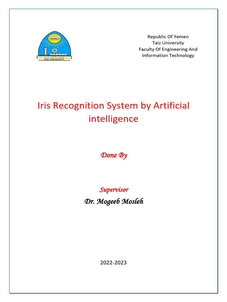 Iris Recognition System By Artificial Intelligence1 Pdf Wavelet