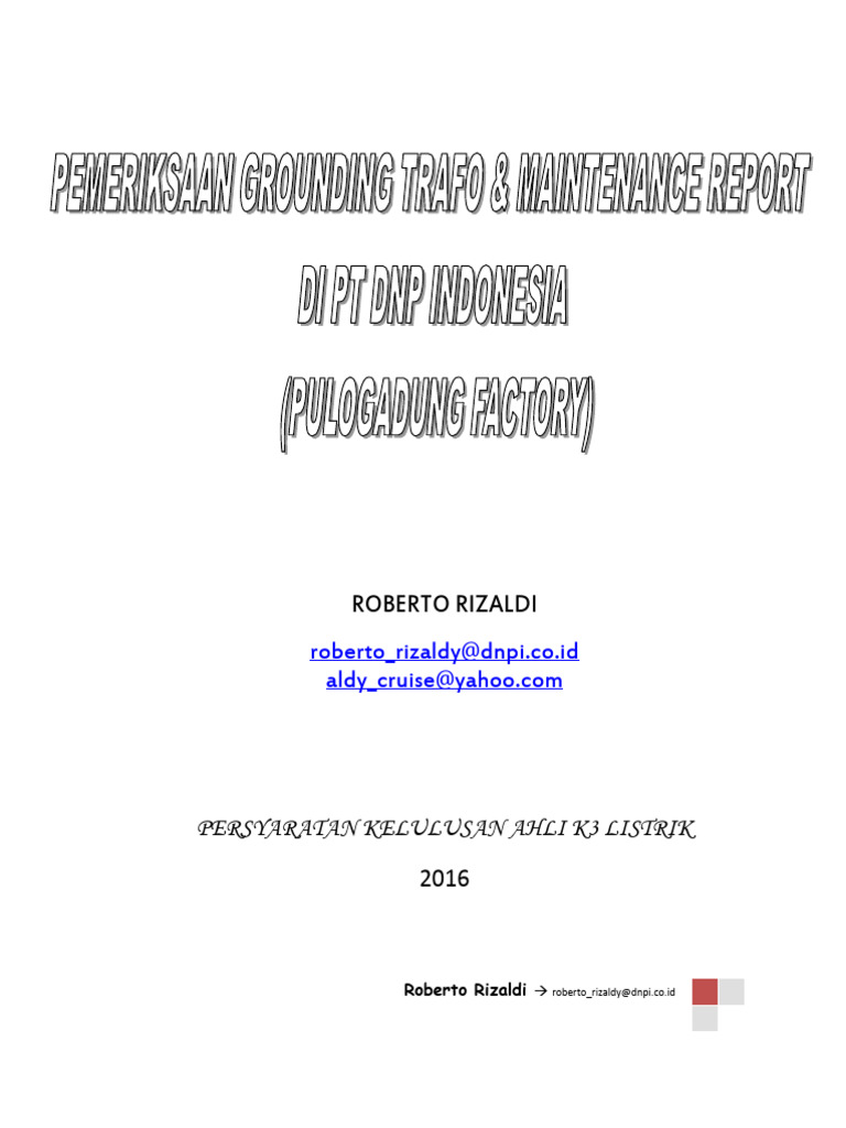 Syarat K3 Listrik di PT DNP Indonesia | PDF