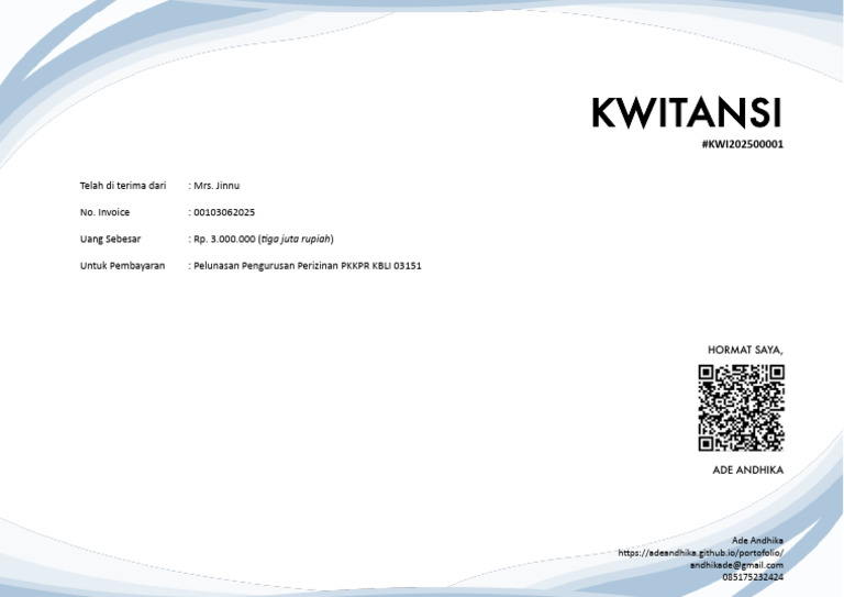 Kwitansi 202500001 | PDF