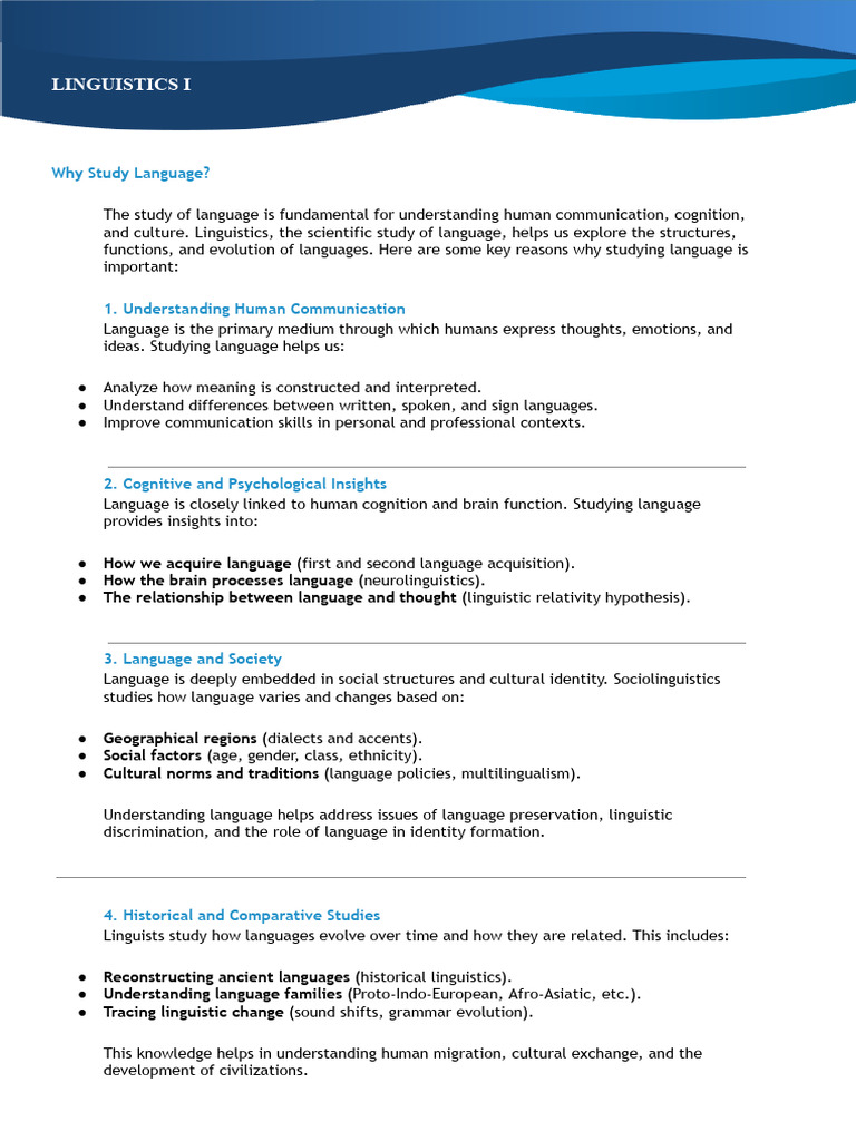 Linguistics 1-Unit1 (B) | PDF | Second Language Acquisition | Multilingualism
