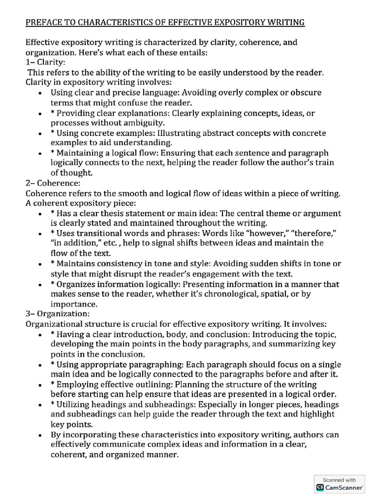 Characteristics of Effective Expository | PDF