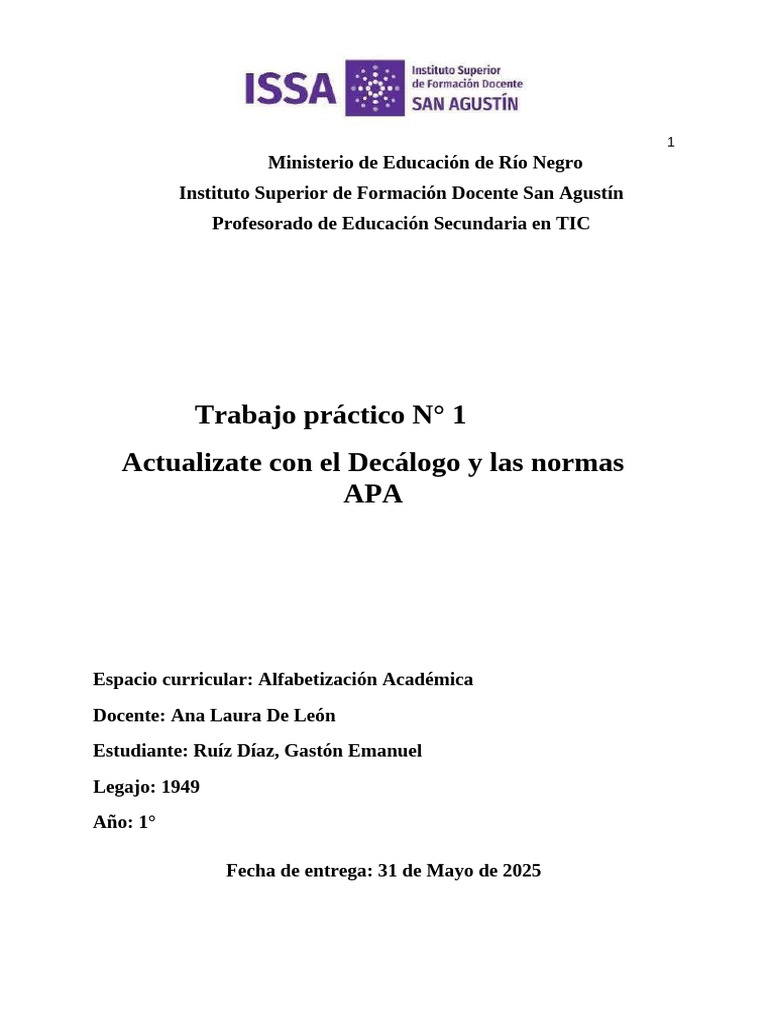 Normas APA y Decálogo en Educación TIC | PDF | Pensamiento | Conocimiento