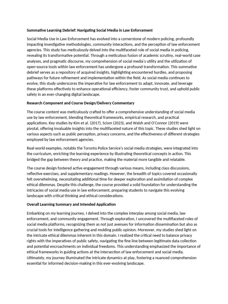 Summative Learning Debrie1 | PDF | Learning | Social Media