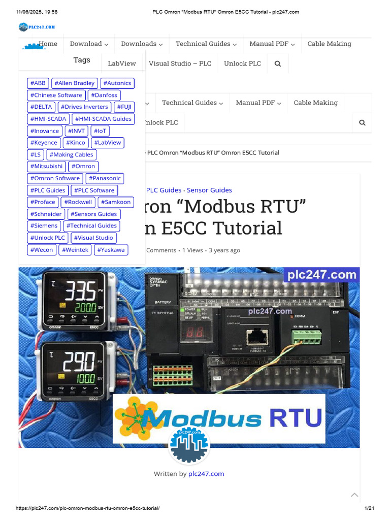 PLC Omron - Modbus RTU - Omron E5CC Tutorial | PDF | Computer Engineering | Computing