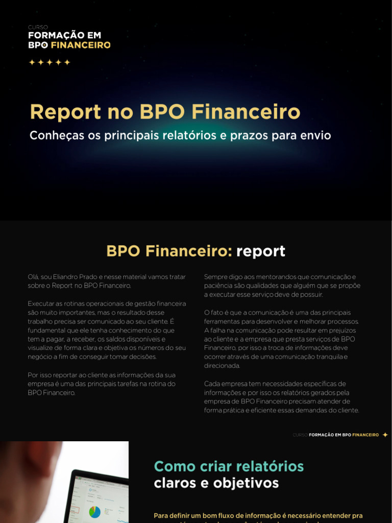 Report Na Operação de BPO Financeiro | PDF