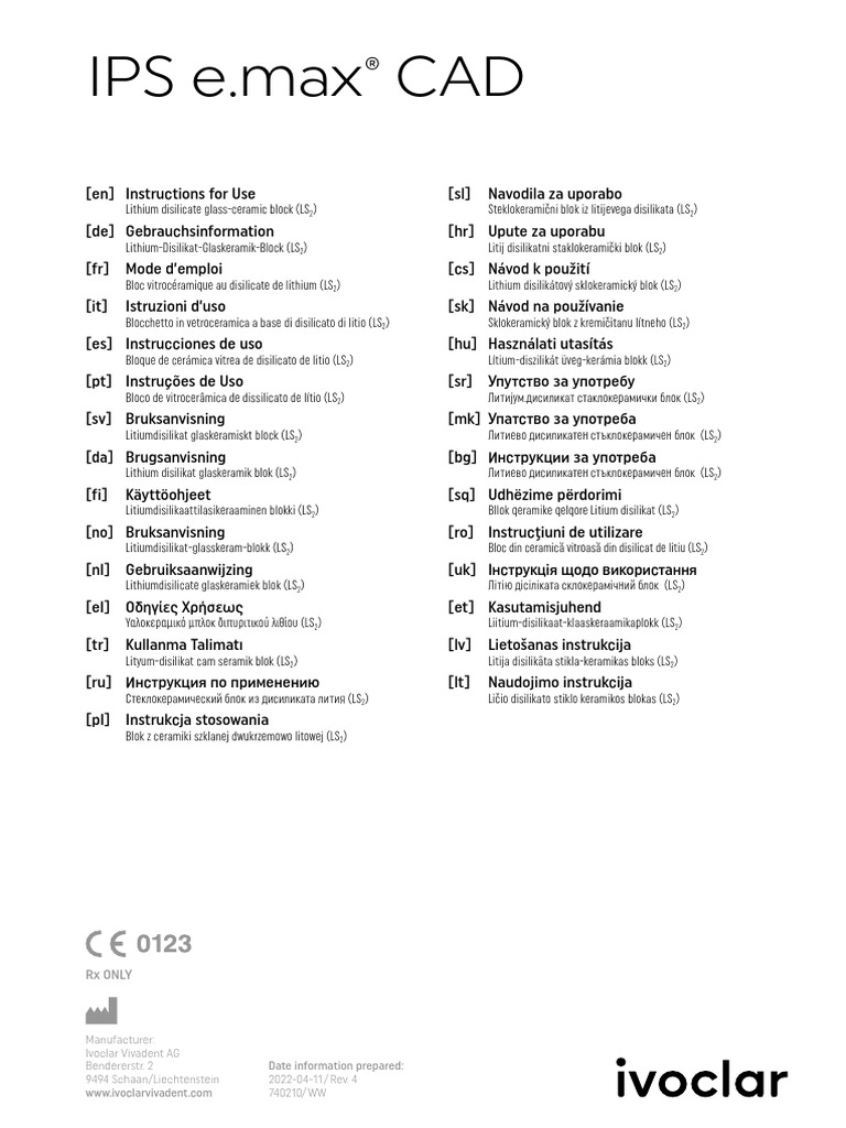 IPS E.max CAD | PDF | Dentistry Branches | Materials