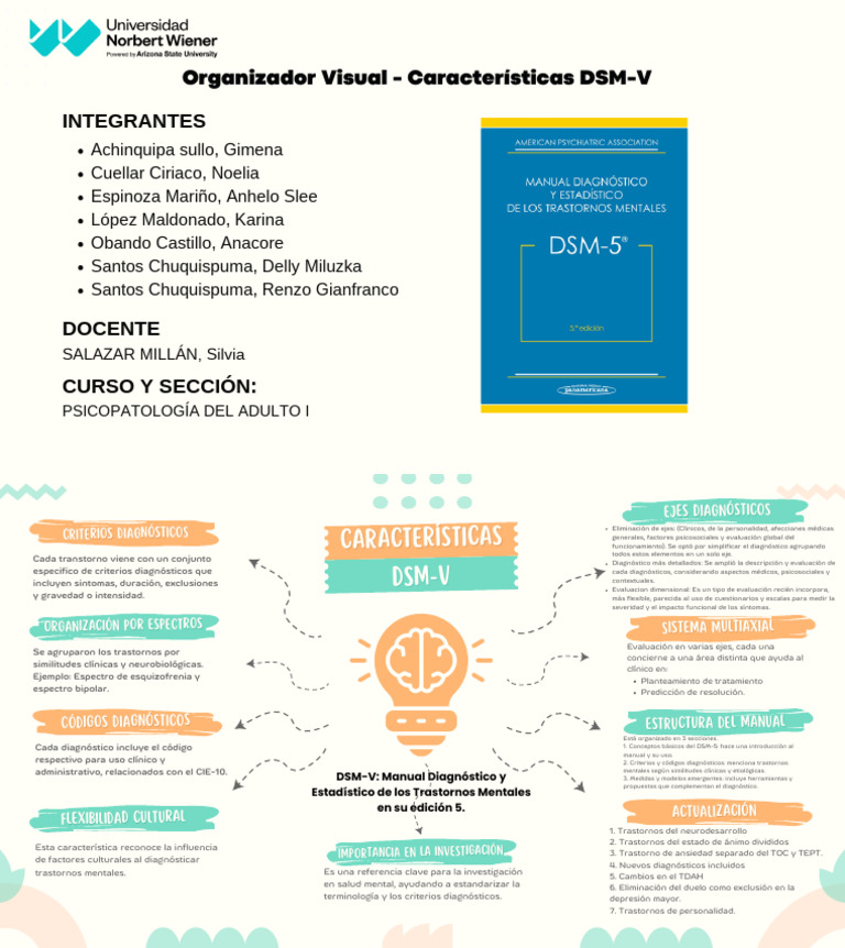 S2. Organizador Visual - Características DSM-V | PDF | Trastorno mental | Manual Diagnóstico y ...