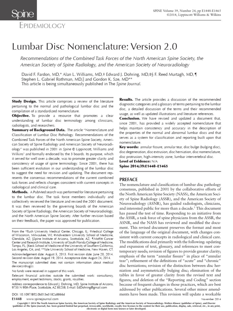 Lumbar Disc Nomenclature | PDF | Vertebra | Vertebral Column