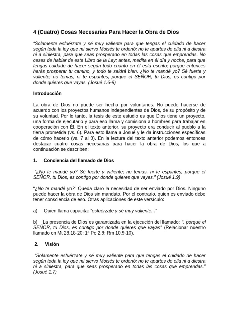 Quatro Coisas Necessárias para Fazer A Obra de Deus | PDF | Dios | Conocimiento
