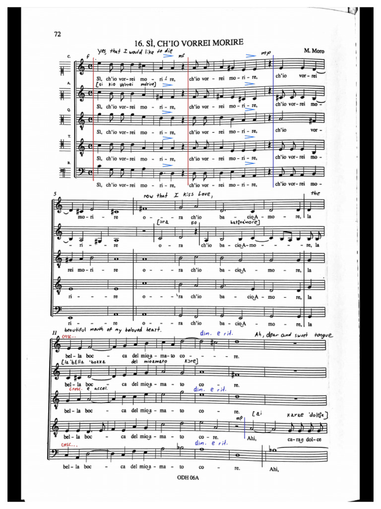 Monteverdi - Si Ch'Io Vorrei Morire (Marked) 2 | PDF