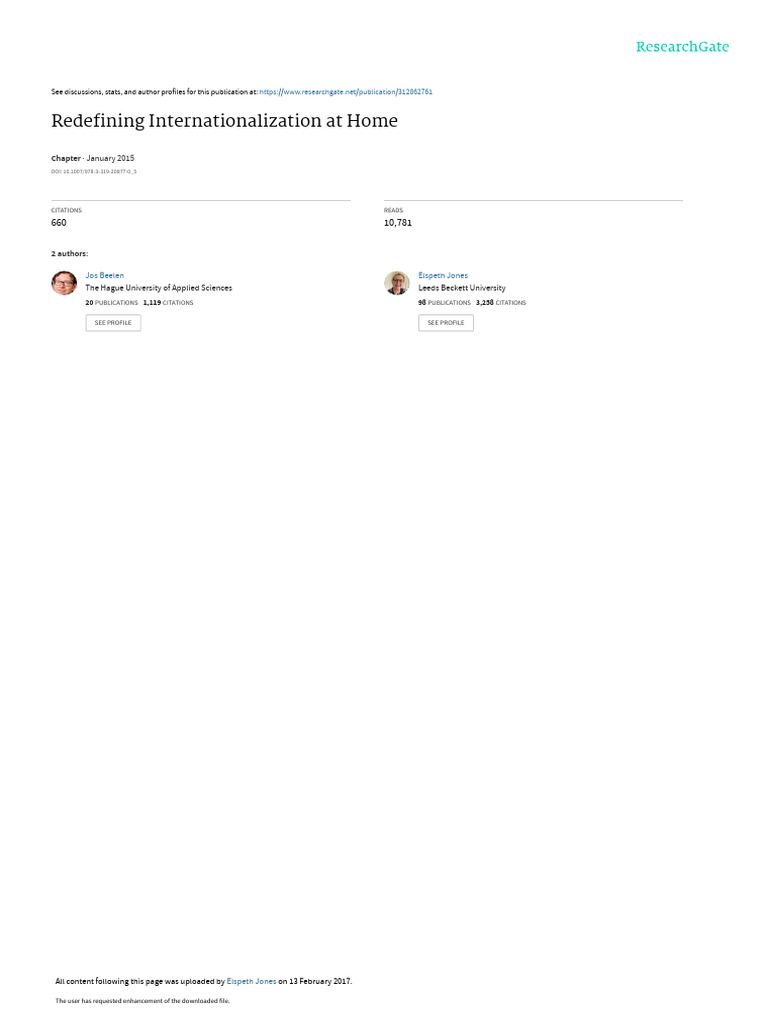 Redefining Internationalization at Home | PDF | Curriculum | Learning