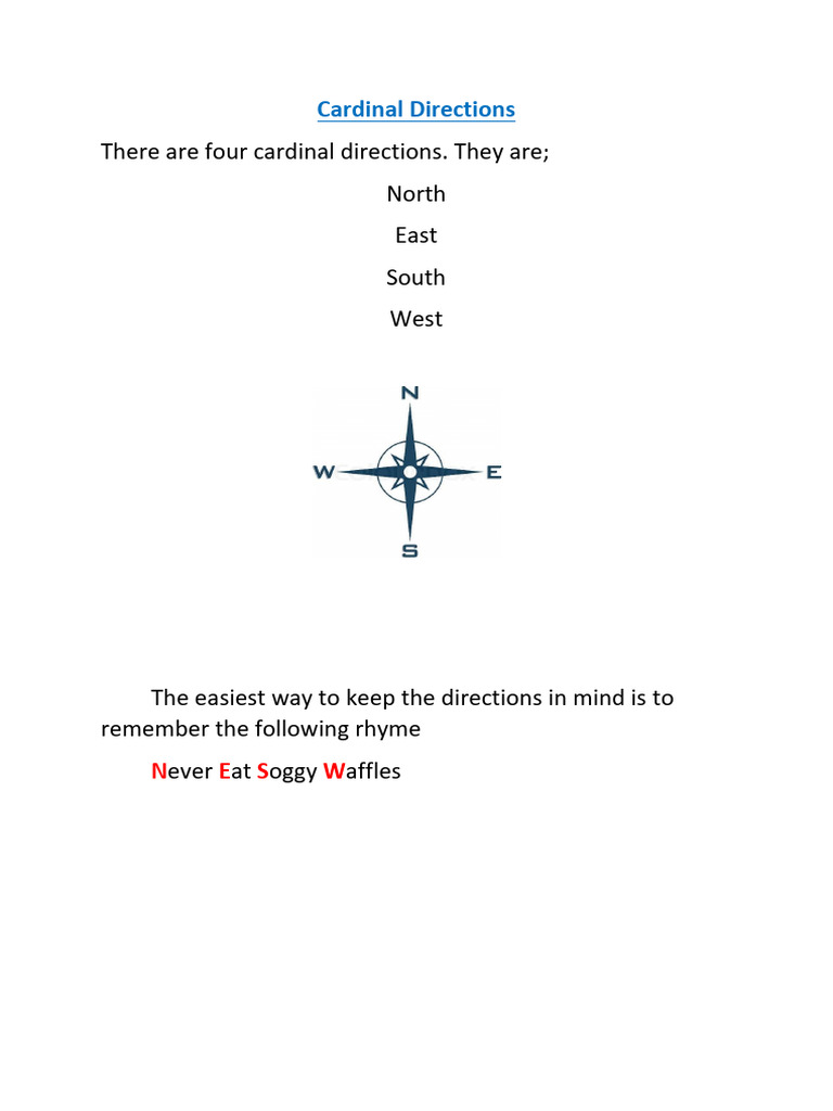 Understanding Cardinal Directions | PDF