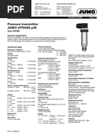 JUMO 404304 Pressure Transmitter Data Sheet | PDF | Alternating Current ...