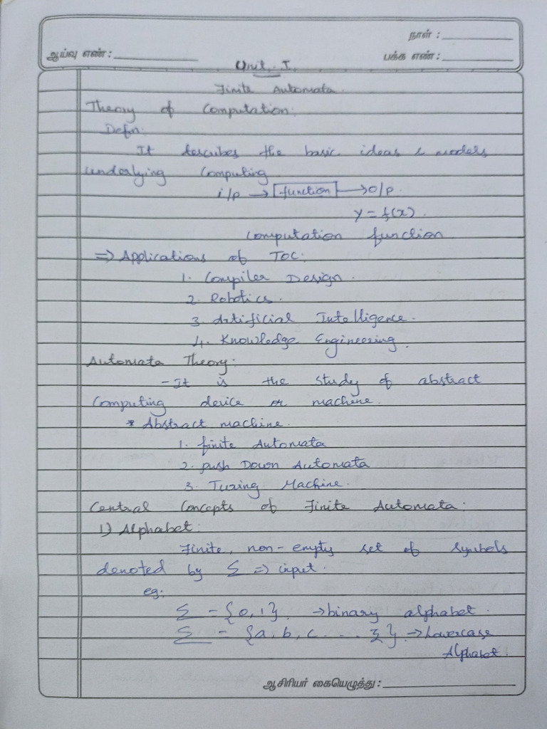TOC Unit-1 | PDF