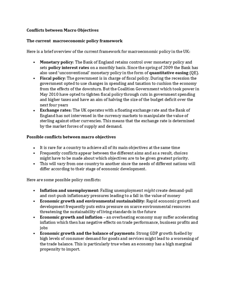 93.conflicts Between Macro Objectives | PDF | Inflation | Macroeconomics