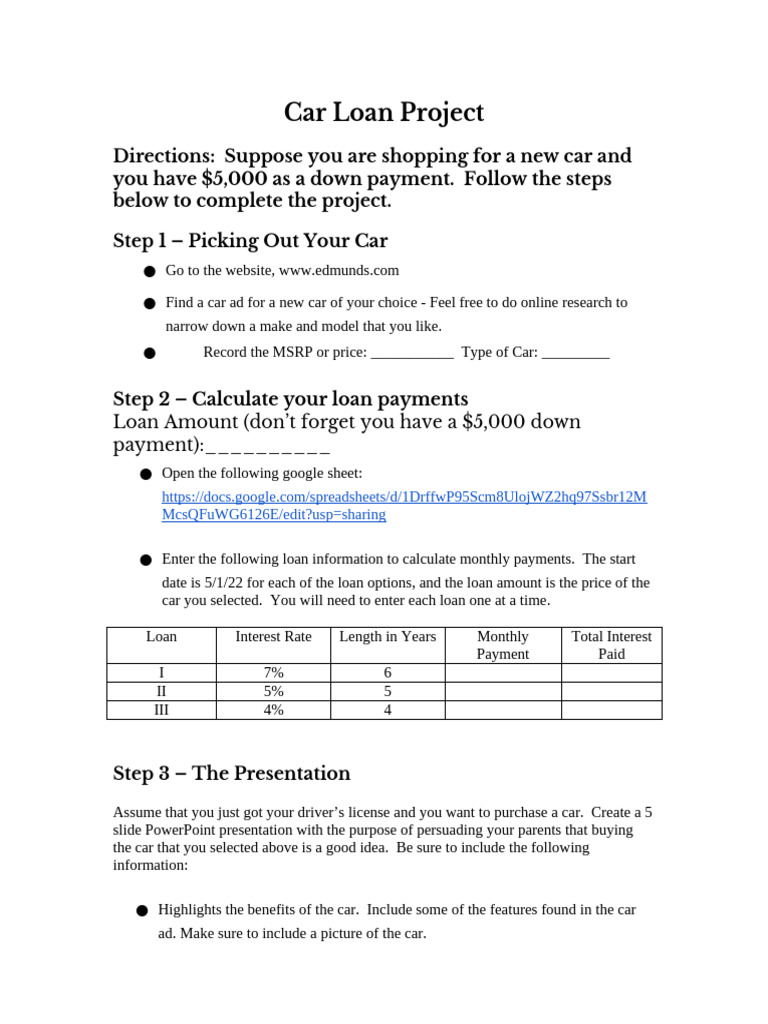 Car Loan Project 2 | PDF