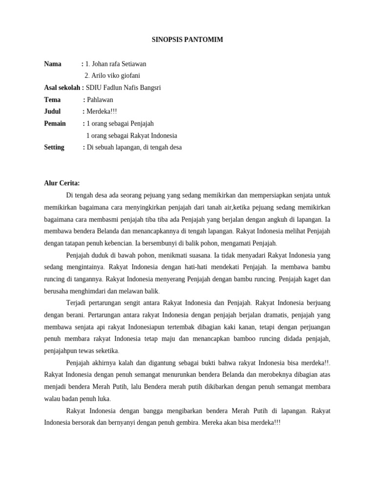 Sinopsis Pantomim | PDF