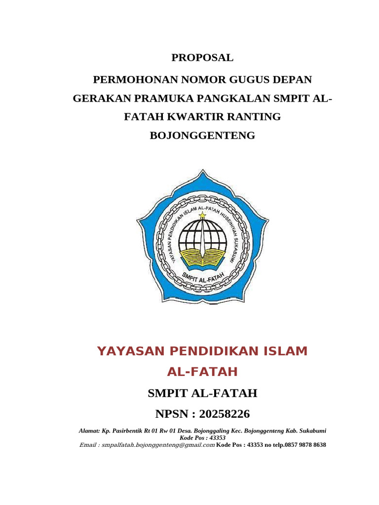 Proposal Permohonan Gudep | PDF