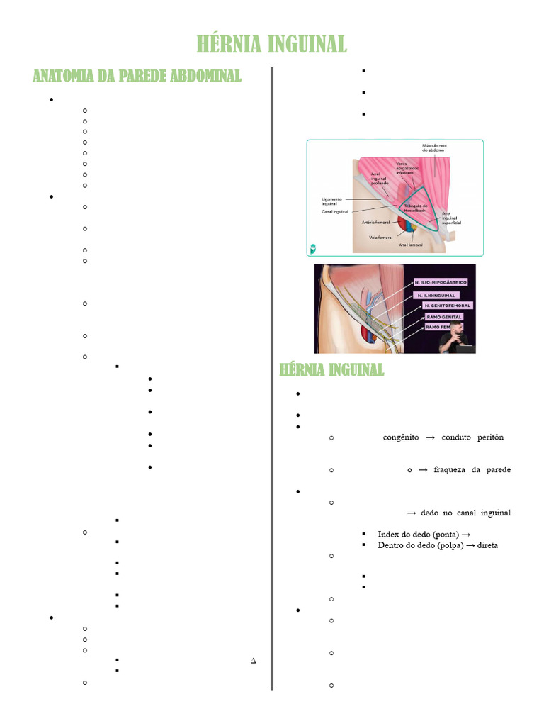 Raciocínio de Cirurgia - Hérnia Inguinal | PDF
