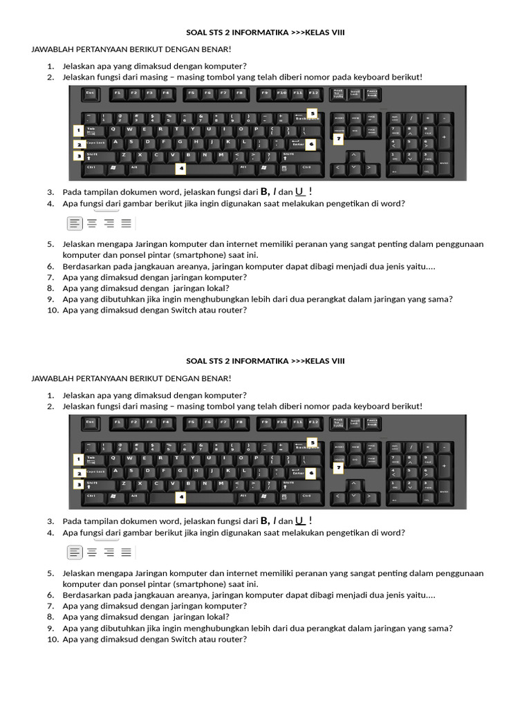 Soal Sts 2 Informatika Kelas Viii | PDF